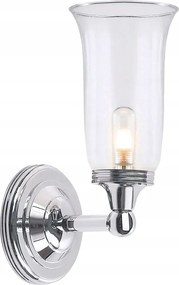 Nástěnná retro lampa Austen BATH-AUSTEN2-PC ze skla, chrom, průhledný