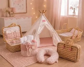 ANTONIO JUAN 92501 Teepee stan pro panenku bílá / textilní / dřevěná k