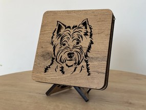 Li-Go "West Highland teriér"  lampa 19x19cm provedení povrchu: dub světlý