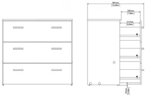 Tvilum Komoda Sid 3S bílá