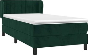 Box spring postel s matrací tmavě zelená 80 x 200 cm samet 3127580