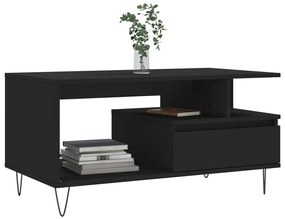 Konferenční stolek černý 90 x 49 x 45 cm kompozitní dřevo - Default Title