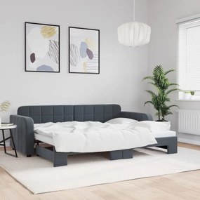 Válenda s přistýlkou tmavě šedá 80 x 200 cm samet 3196923