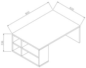 Designový konferenční stolek Balius 90 cm bílý