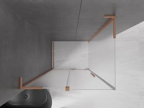 Mexen Velar L, sprchový kout s posuvnými dveřmi 100 x 85 cm, 8mm sklo námraza, měděná matná, 871-100-085-33-65