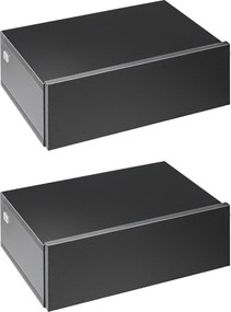 HOMCOM Sada 2 floating nočních stolků s 1 zásuvkou, nástěnný design, moderní styl pro ložnici 40x30x15 cm černá