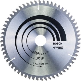 BOSCH Pilový kotouč Optiline Wood 216 ×2,6/1,6 × 30 T34 216 x 2.6/1.6 x 30 mm, 34 2608838409 Dostupné varianty: Pilový kotouč - Bosch Optiline Wood ø216 x 30 x 2,8 mm/60z.