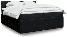 Box spring postel s matrací černá 200x200 cm textil 3287565
