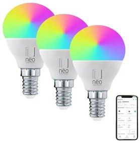 Smart LED žárovka E14 6W RGB+CCT IMMAX NEO Lite 07745C WiFi Tuya sada 3ks