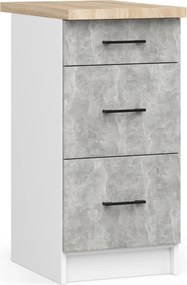 Kuchyňská skříňka Olivia S40 SZ3 bílá/beton