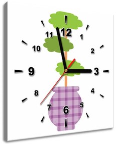 Gario Obraz s hodinami Stromeček ve váze Rozměry: 30 x 30 cm