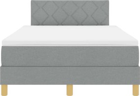 Postel s boxspringem s čelo Světle šedá 120 x 190 cm textil 3338979