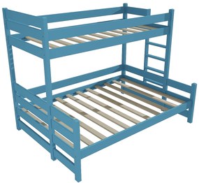 Vomaks Patrová postel s rozšířeným spodním lůžkem PPS 003 Rozměr: 90/120 x 200 cm, Barva: barva modrá, Varianta: vpravo