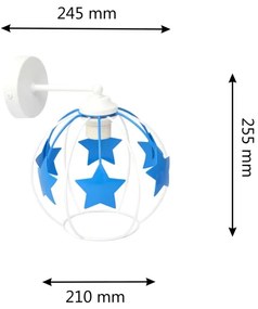 Dětská nástěnná lampa STARS 1xE27/15W/230V modrá/bílá