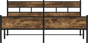 Kovový rám postele bez matrace kouřový dub 180 x 200 cm 3308491