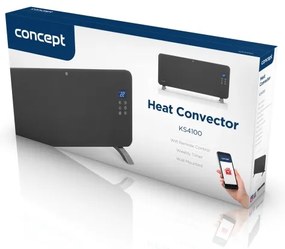 Concept KS4100 -Chytrý elektrický přímotop/konvektor 1000/2000W Wi-Fi IP24 šedá