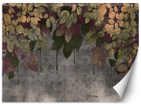 Gario Fototapeta Podzimní listy na betonovém pozadí Materiál: Vliesová, Rozměry: 200 x 140 cm