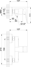 Invena Invena, BATERIE NATRYSKOWA ERONA, CHROM, INV-BN-57-001-L