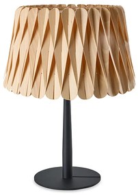 Dřevěná stolní lampa Lola Table  Dřevěná stolní lampa Lola Barva nohy: Matná černá, Dekor: Přírodní bukové dřevo