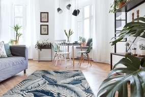 Dywany Łuszczów, Kusový koberec Botanic 65242 Feathers grey – na ven i na doma, 157x220, modrá, chodba / předsíň