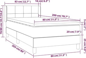 vidaXL Box spring postel s matrací 80 x 200 cm textil [3129669] Barva: Černá