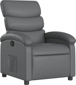 Polohovací křeslo šedé, umělá kůže 3205846