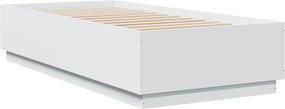 Rám postele bílý 100 x 200 cm kompozitní dřevo 3209716