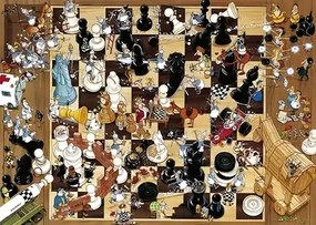 HEYE Puzzle Černá nebo bílá (Šachy) / 1000 dílků / 68 x 48 cm