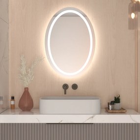Oválné zrcadlo do koupelny s LED osvětlením A13 50x70