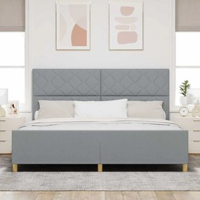Rám postele s čelo Světle šedá 200 x 200 cm textil 3344830