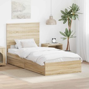 Postel s úložným prostorem se zásuvkou Sonoma dub 90 x 200 cm 3411245