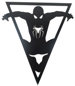 Dřevěná dekorace černá Spiderman v trojúhelníku (57 x 50 cm) - Kvalitní samolepky.cz