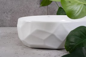 Rea Maya, keramické umyvadlo na desku 600x390x150 mm, bílá lesklá, REA-U5660