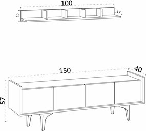 Televizní stolek Cursa Sapphire Oak