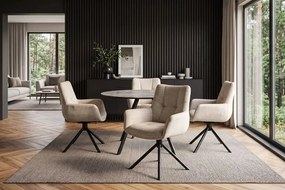 Designová otočná židle Vondila béžový samet