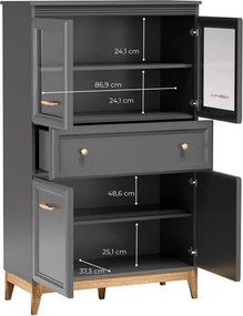 TERRA s | vitrína  TA-5 | 92 cm | šedá