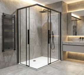 Gelco Luxor Black sprchový kout obdélníkový 100 x 90 x 200 cm L/P varianta rohový vstup posuvné černá čiré sklo GU2110BGU2190B