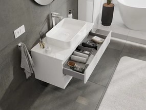 Mexen Orio, koupelnová skříňka 100 cm, 2 zásuvky, bílá lesklá, 91A10-10047-2-BFF00