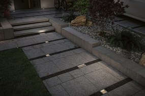 P 95742 Solární LED zemní svítidlo Sorea soumrakový senzor IP67 hranaté 100x100mm 3000K 0,1W 6lm 3,7V kov kartáčovaný ABS/polykarbonát/ocel - PAULMANN