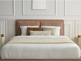 Starorůžová čalouněná čalouněná dvoulůžková postel s roštem 140x190 cm Mara – Bobochic Paris