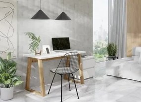 Mdx Kancelářský stůl LOFT FIGATE, 130 cm Bílá/Dub Artisan