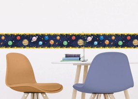 Dětská samolepící bordura na zeď Kosmický Průvod | 5 m x 13.8 cm | DWBD8257