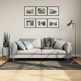 Koberec pratelný černý a zlatý 120 x 180 cm 136617