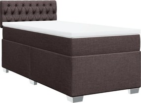 Box spring postel s matrací tmavě hnědá 90x190 cm textil 3285753