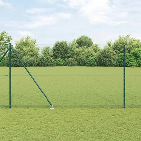 Hexagonální plot s podpěrou 50 x 1,6 m Ocel potažená PVC Zelená 3353146