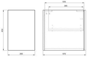Sapho Wave koupelnová skříňka spodní 30 x 45 x 47,8 cm bílá lesk WA030-3030