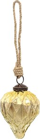 Zlatá antik skleněná vánoční ozdoba baňka S - Ø 7*8 cm