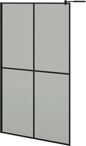 Zástěna do průchozí sprchy s policí černá 118x190 cm ESG/hliník 3185490