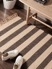Hanse Home, Běhoun Handloom 106334 Playa White Black, 80x300, černobílá, chodba / předsíň