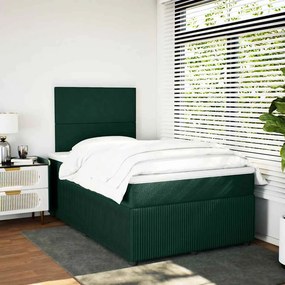 Box spring postel s matrací tmavě zelená 120x190 cm samet 3294583